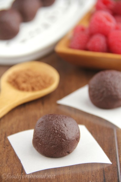 Dark Chocolate Raspberry Truffles | Amy's Healthy Baking