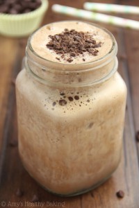 Skinny Mint Chocolate Chip Frappuccino | Amy's Healthy Baking