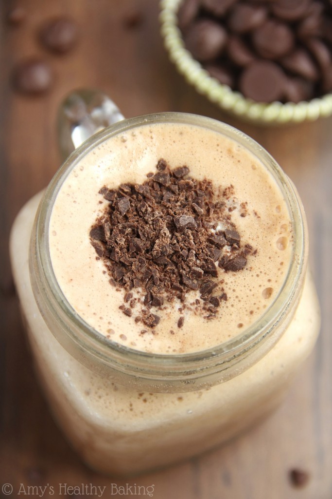 Skinny Mint Chocolate Chip Frappuccino | Amy's Healthy Baking