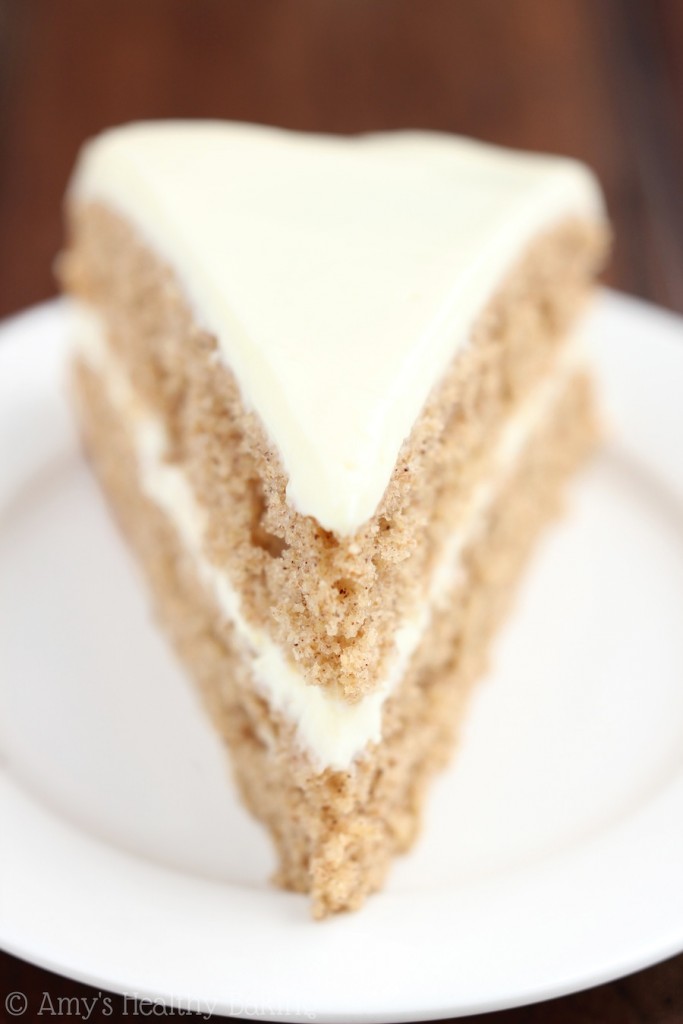 Spiced Hummus Cake with Vanilla Yogurt Frosting | Amy's Healthy Baking