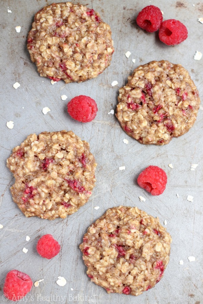 Healthy Raspberry Oatmeal Cookies | Amy's Healthy Baking
