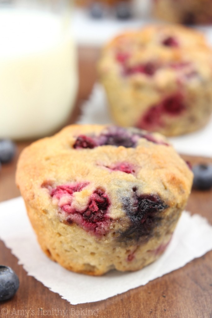 Maple Mixed Berry Muffins | Amy's Healthy Baking
