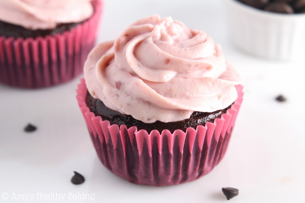 Dark Chocolate Raspberry Cupcakes | Amy's Healthy Baking