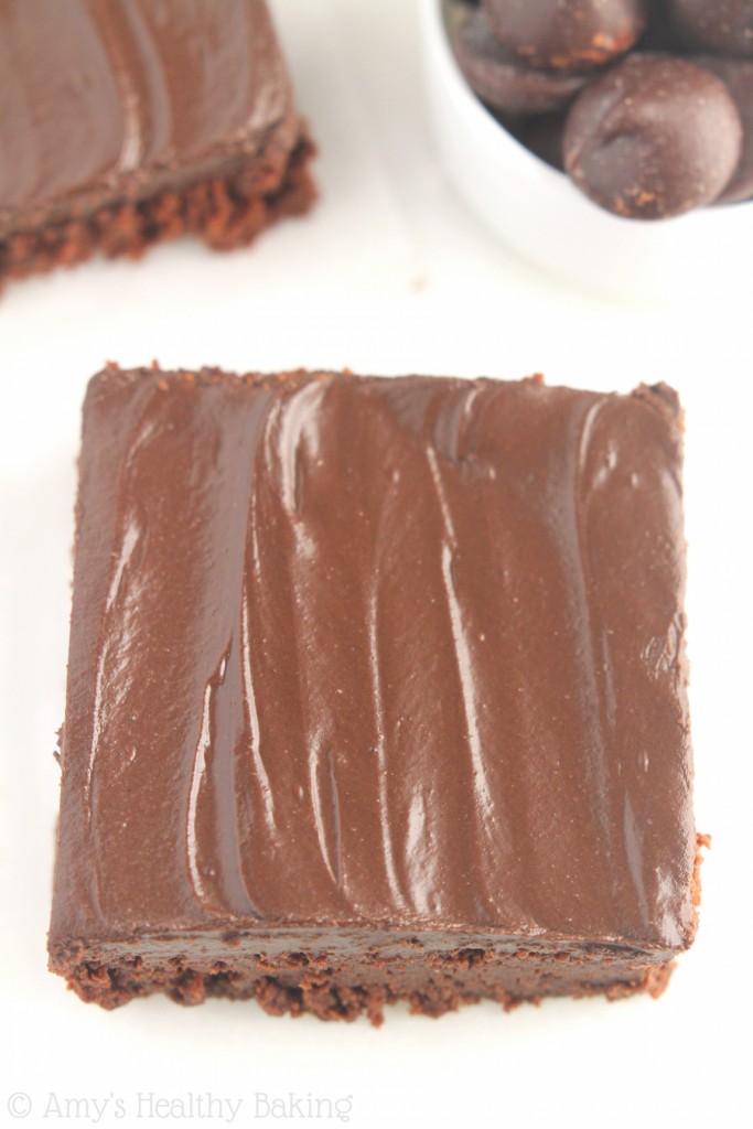 Healthy Chocolate Frosted Fudgy Brownies | Amy's Healthy Baking