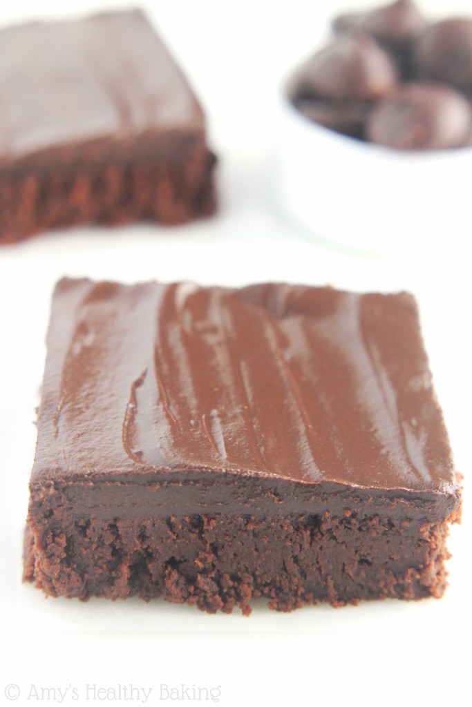 Healthy Chocolate Frosted Fudgy Brownies | Amy's Healthy Baking