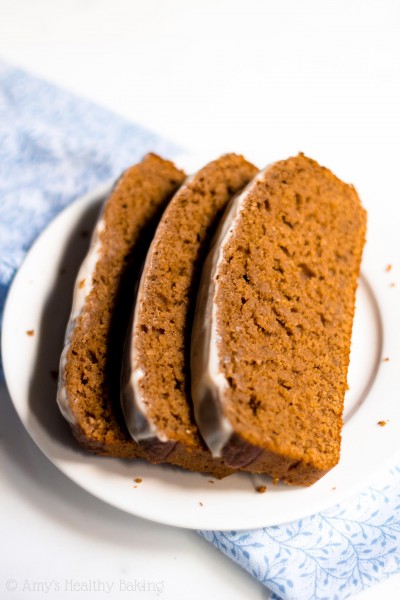 Healthy Classic Gingerbread Loaf + Maple Glaze | Amy's Healthy Baking
