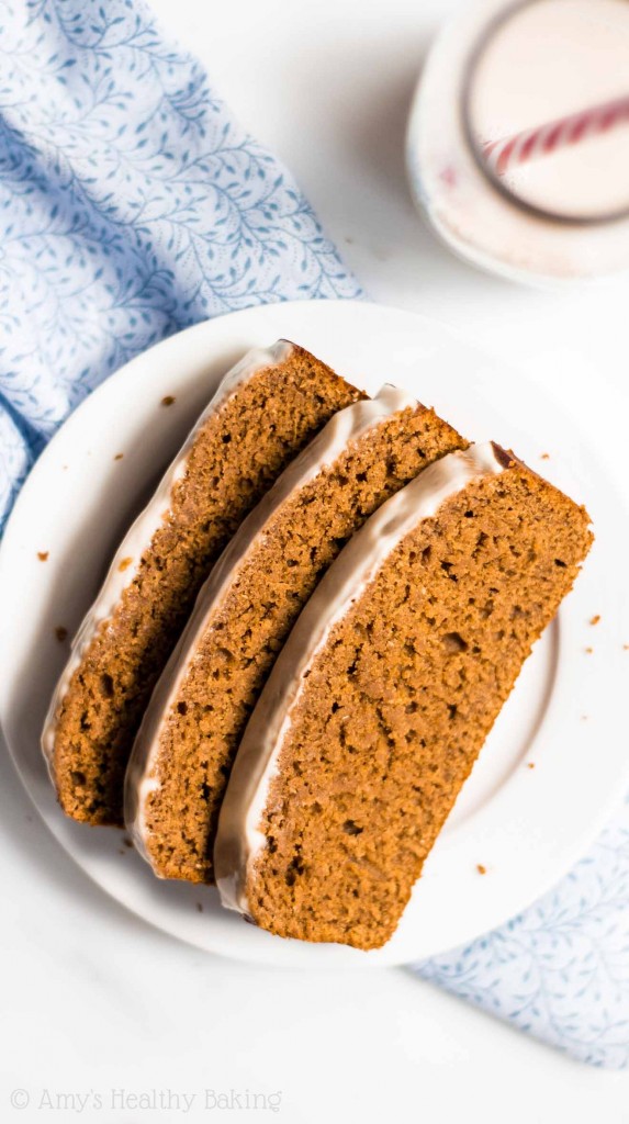 Healthy Classic Gingerbread Loaf + Maple Glaze | Amy's Healthy Baking