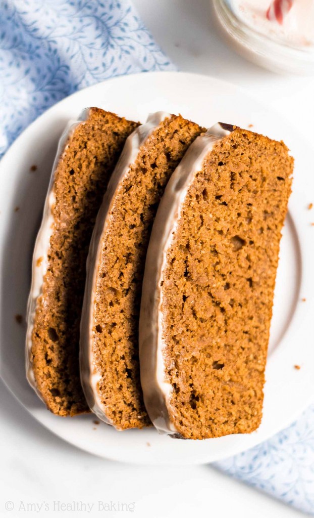 Healthy Classic Gingerbread Loaf + Maple Glaze | Amy's Healthy Baking