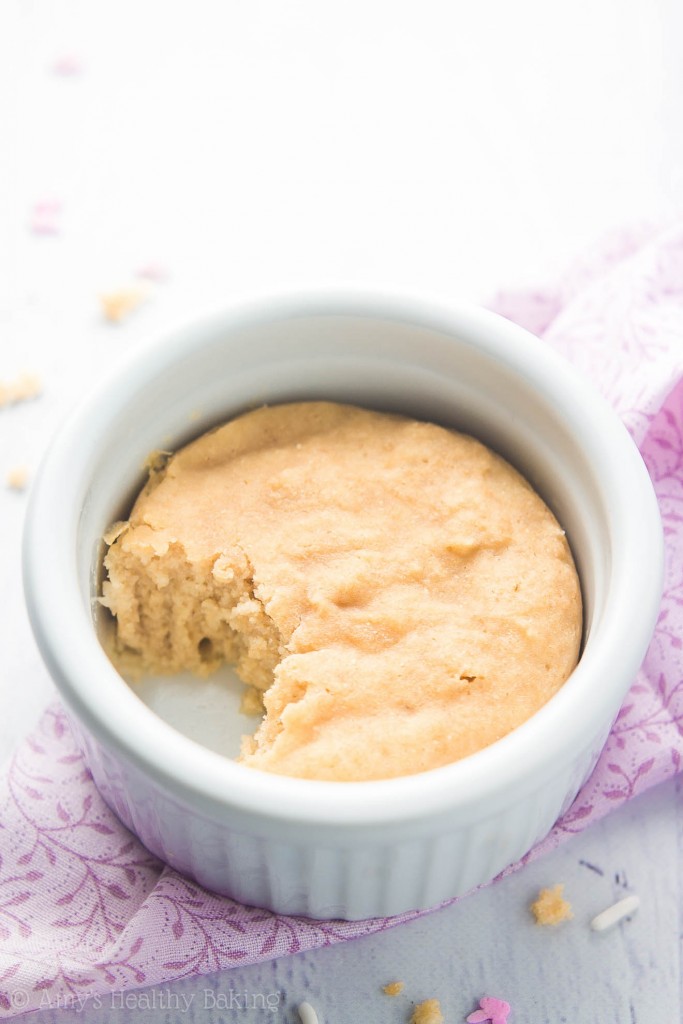 Skinny Single-Serving Vanilla Mug Cake {Recipe Video!} | Amy's Healthy ...