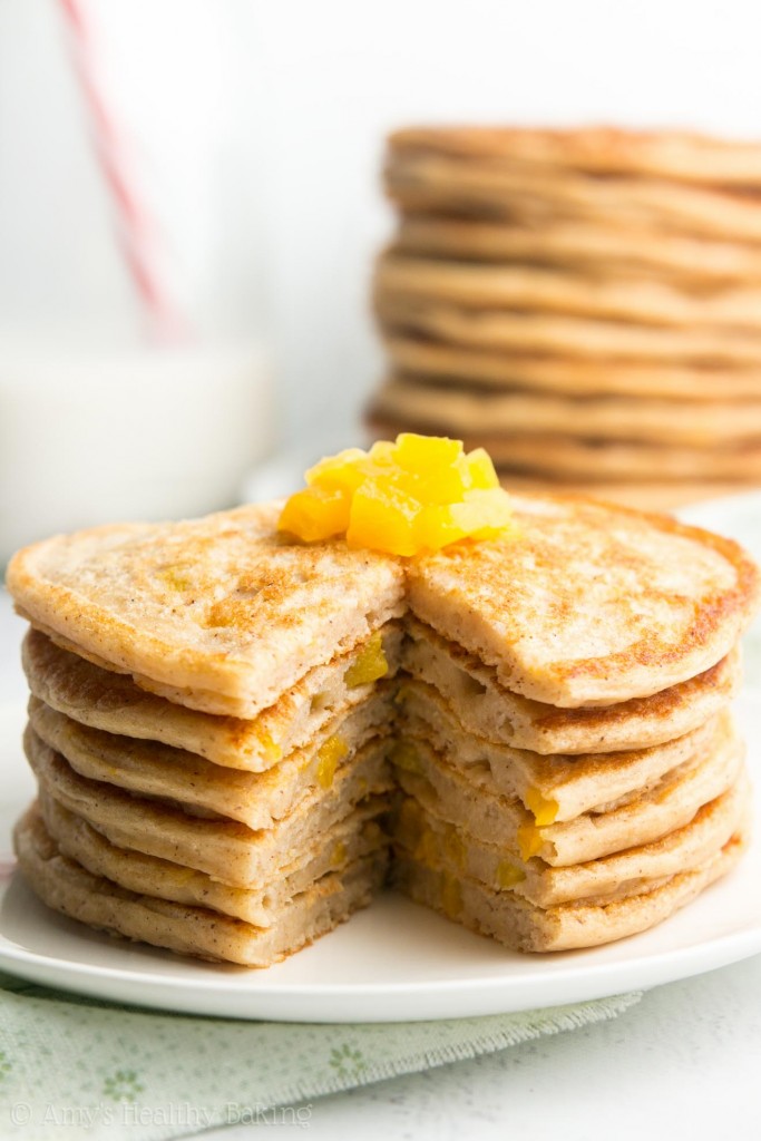 Peach Pie Pancakes | Amy's Healthy Baking