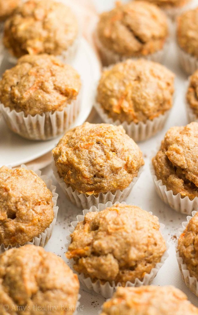 Healthy Carrot Cake Mini Muffins | Amy's Healthy Baking