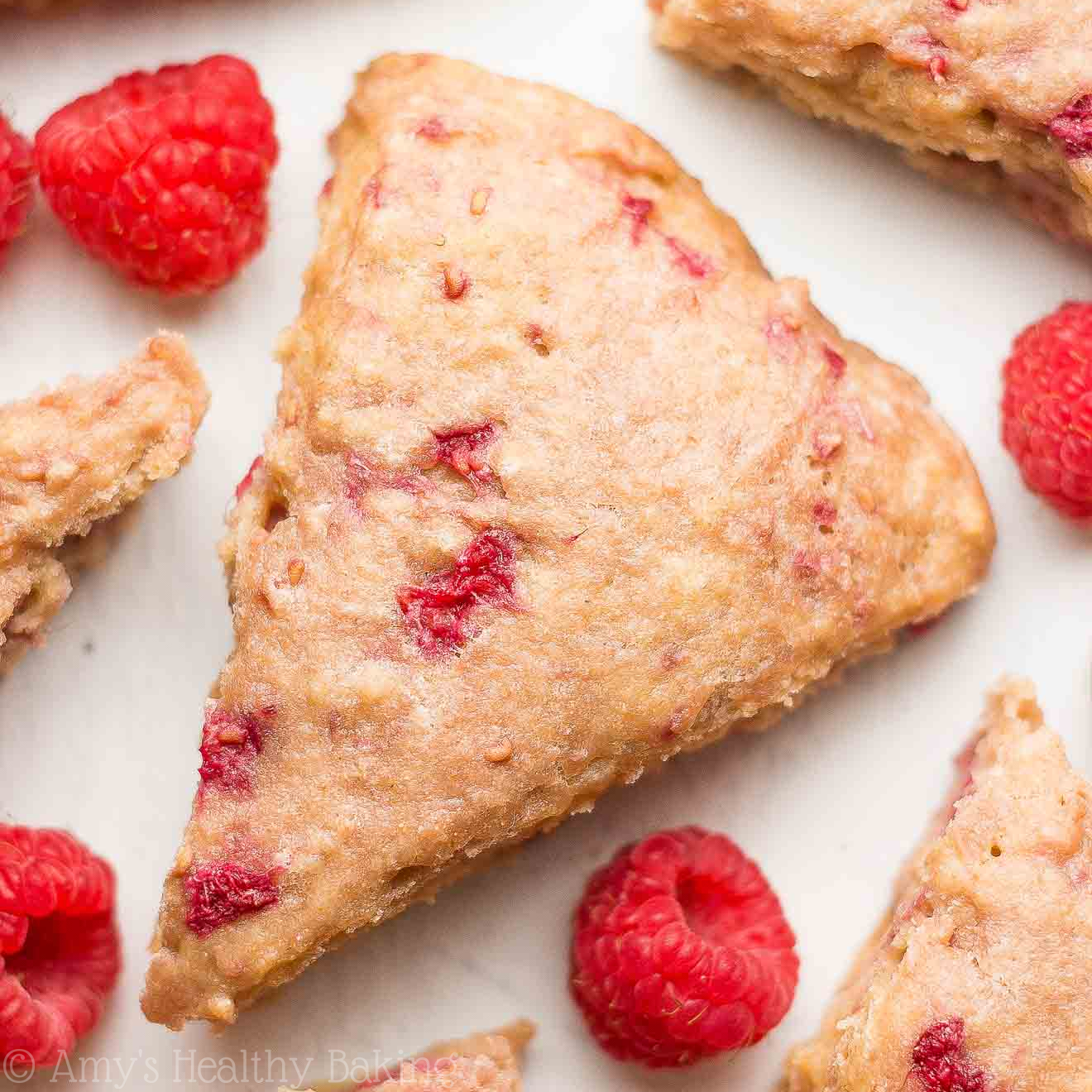Healthy Raspberry Almond Scones | Amy's Healthy Baking