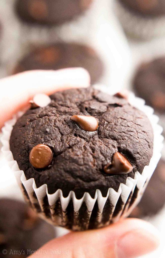 Healthy Mocha Chocolate Chip Mini Muffins | Amy's Healthy Baking