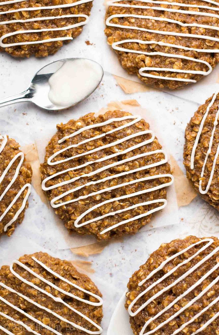 Healthy Iced Gingerbread Oatmeal Cookies | Amy's Healthy Baking