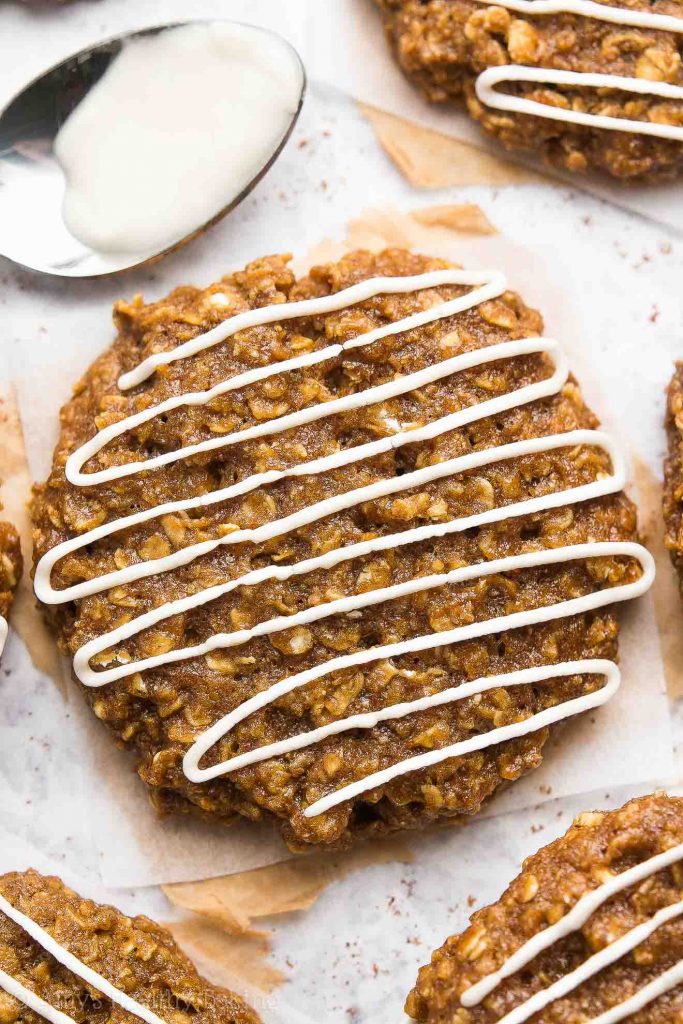 Healthy Iced Gingerbread Oatmeal Cookies | Amy's Healthy Baking