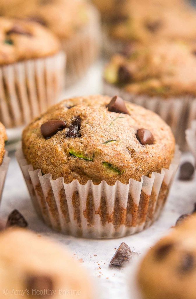 Healthy Chai Spice Chocolate Chip Zucchini Mini Muffins | Amy's Healthy ...