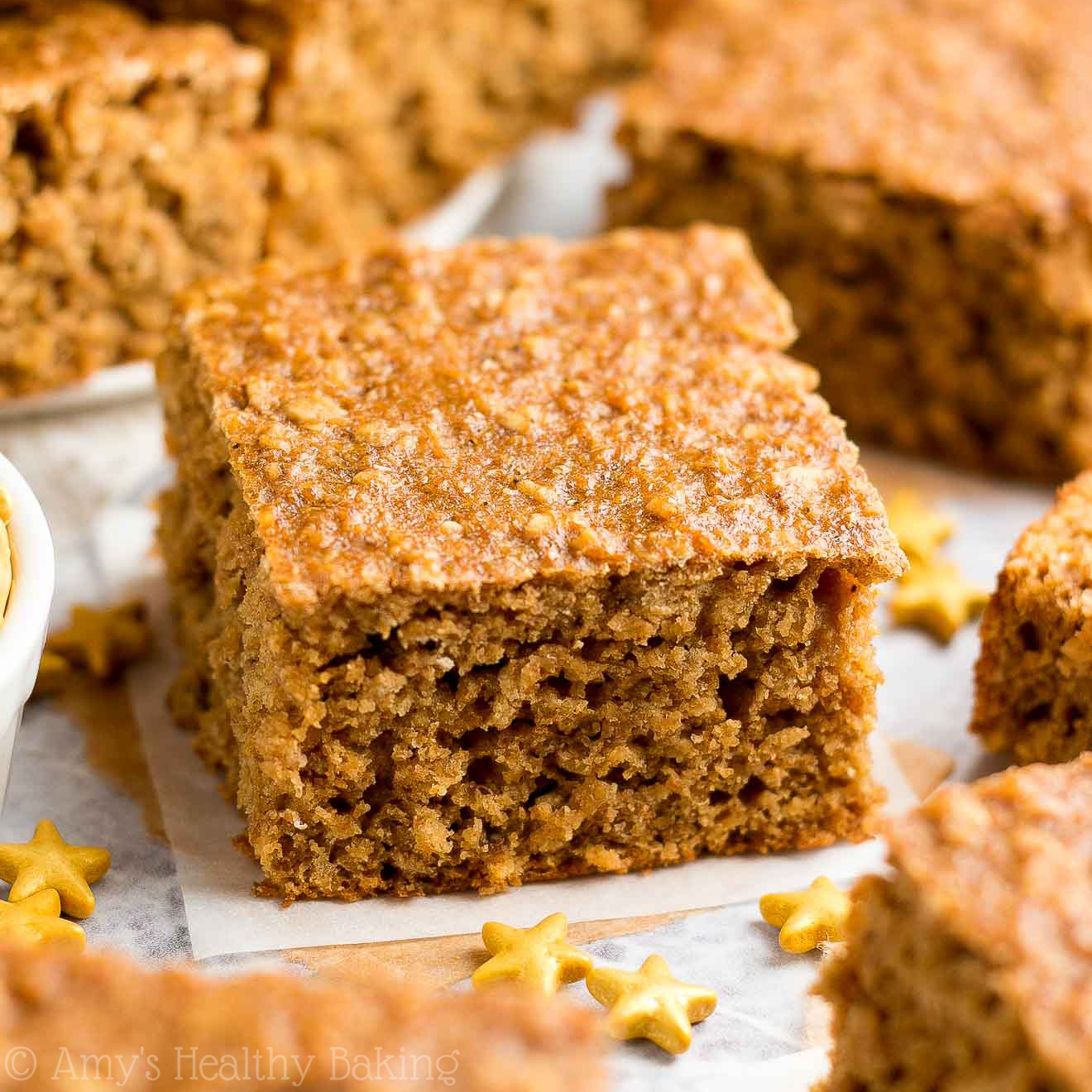 Healthy Gingerbread Oatmeal Snack Cake | Amy's Healthy Baking