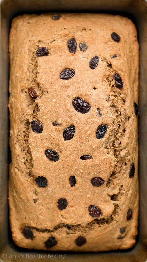 Healthy Oatmeal Raisin Breakfast Quick Bread | Amy's Healthy Baking