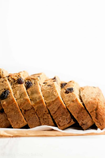 Healthy Oatmeal Raisin Breakfast Quick Bread | Amy's Healthy Baking