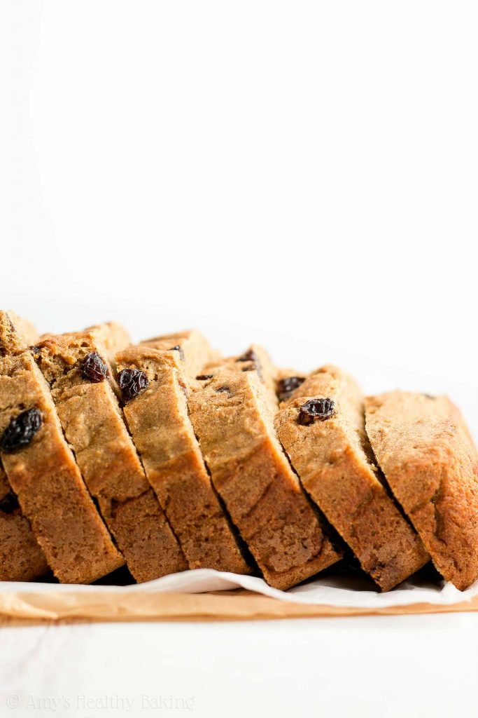 Healthy Oatmeal Raisin Breakfast Quick Bread | Amy's Healthy Baking