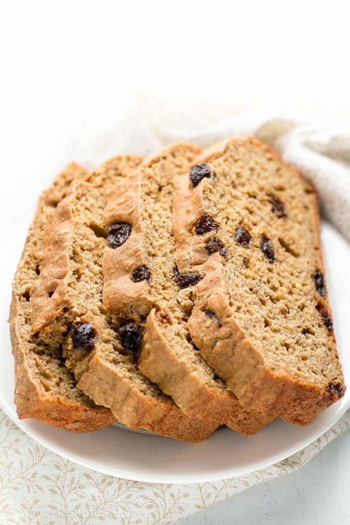 Healthy Oatmeal Raisin Breakfast Quick Bread | Amy's Healthy Baking