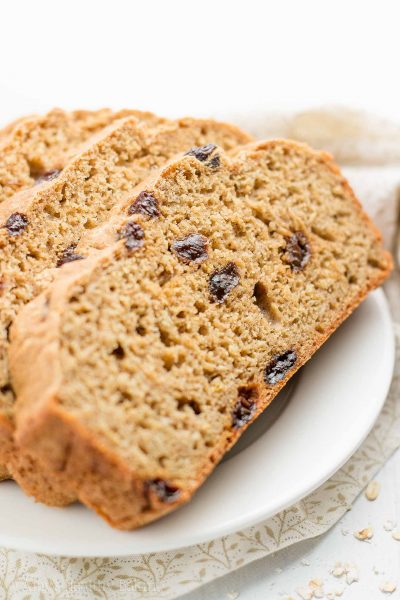 Healthy Oatmeal Raisin Breakfast Quick Bread | Amy's Healthy Baking