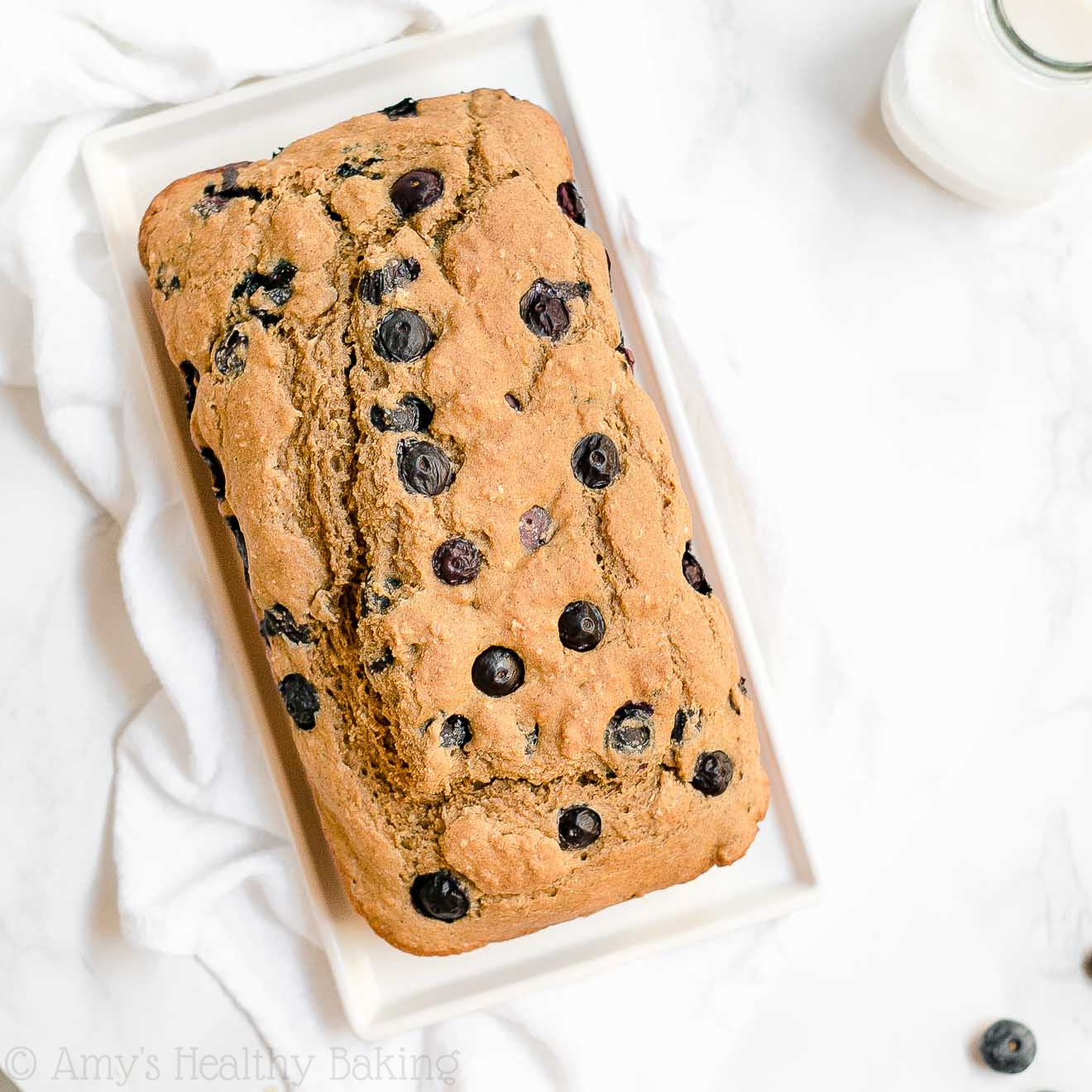 Healthy Blueberry Oatmeal Breakfast Quick Bread | Amy's Healthy Baking