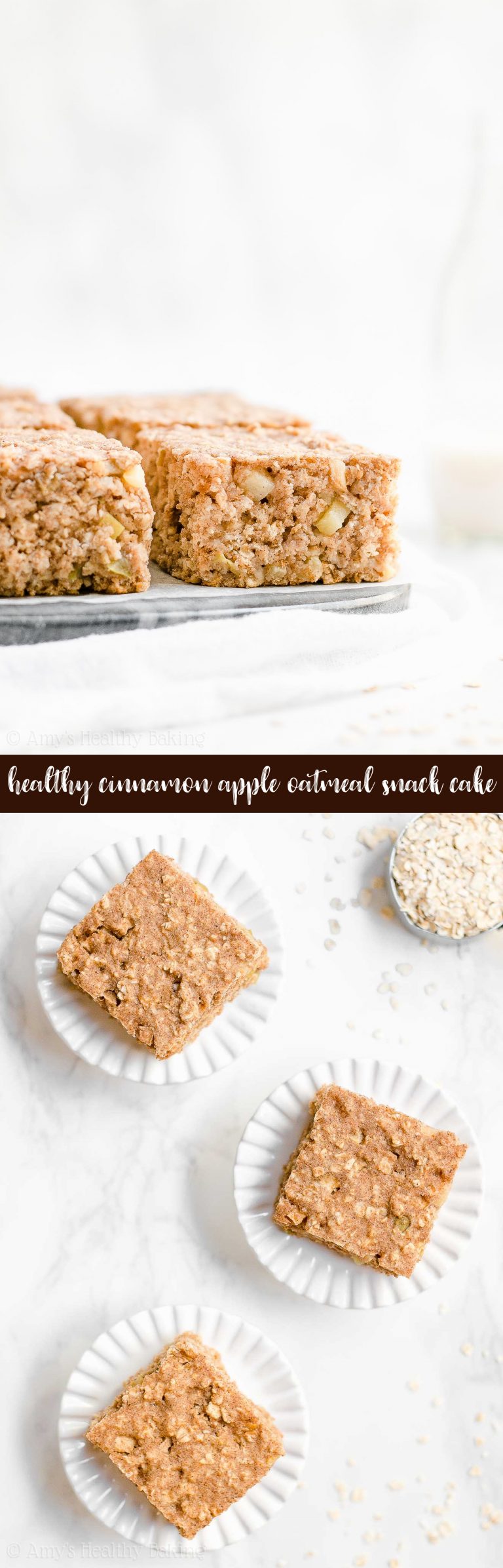 Healthy Cinnamon Apple Oatmeal Snack Cake | Amy's Healthy Baking