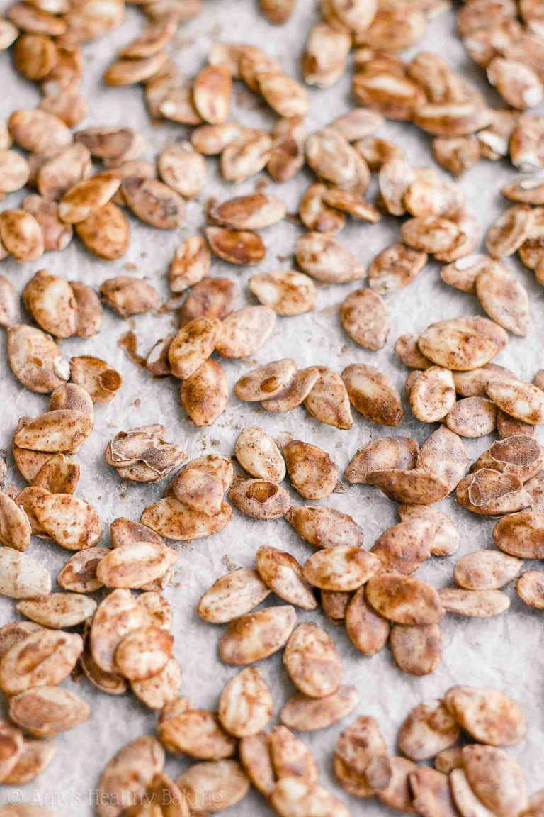 Healthy Pumpkin Spice Candied Pumpkin Seeds | Amy's Healthy Baking
