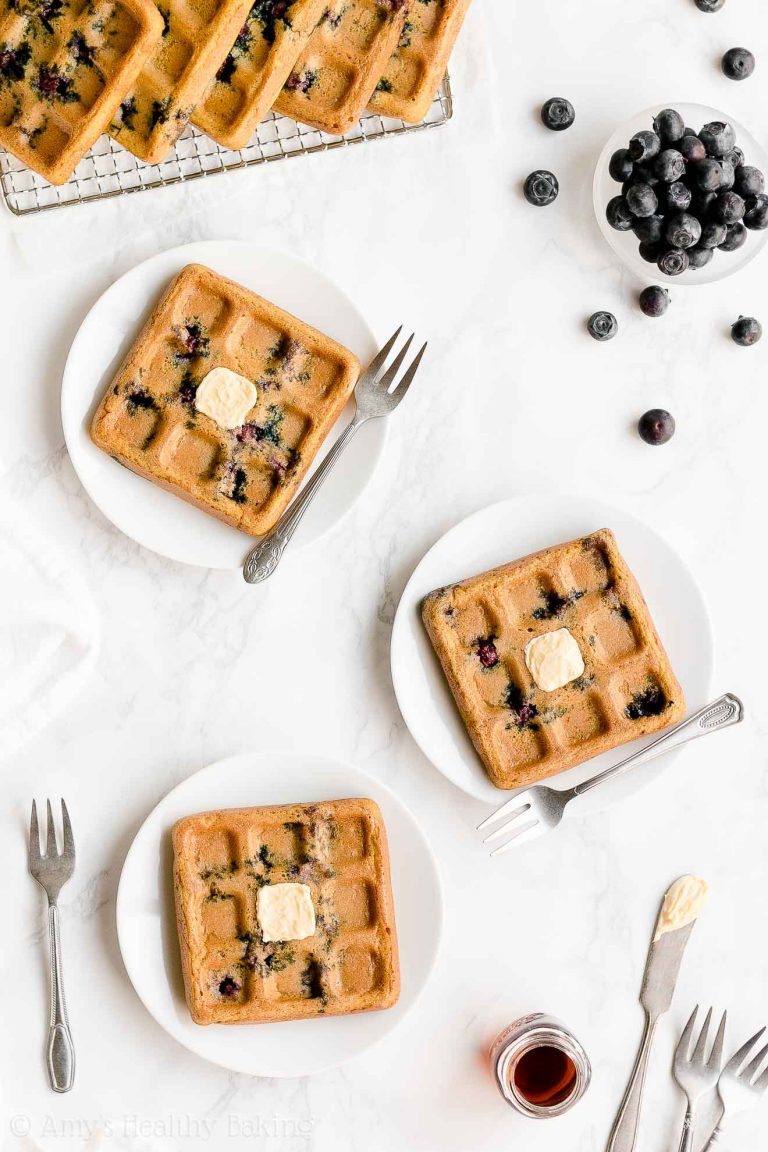 Healthy Blueberry Waffles | Amy's Healthy Baking