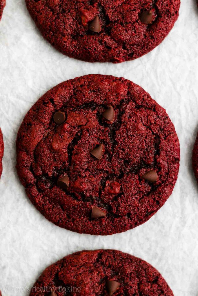 Healthy Red Velvet Chocolate Chip Cookies | Amy's Healthy Baking
