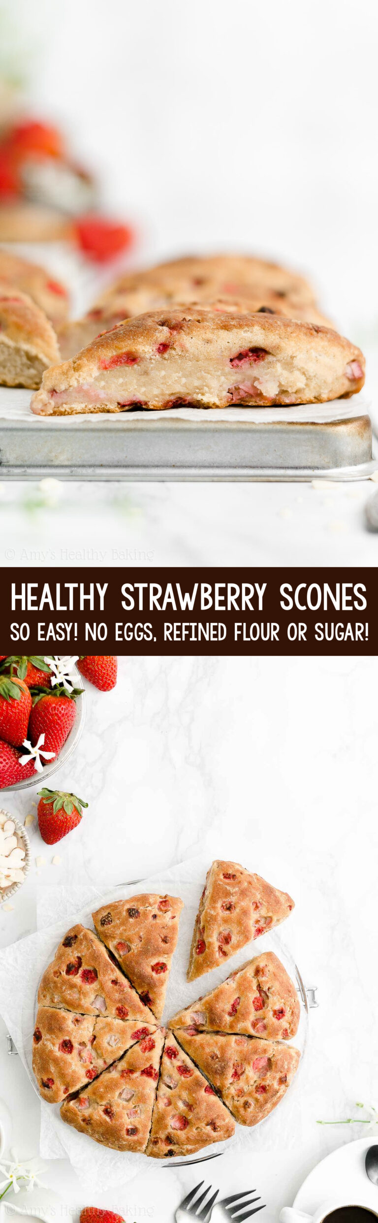 The Ultimate Healthy Strawberry Scones | Amy's Healthy Baking
