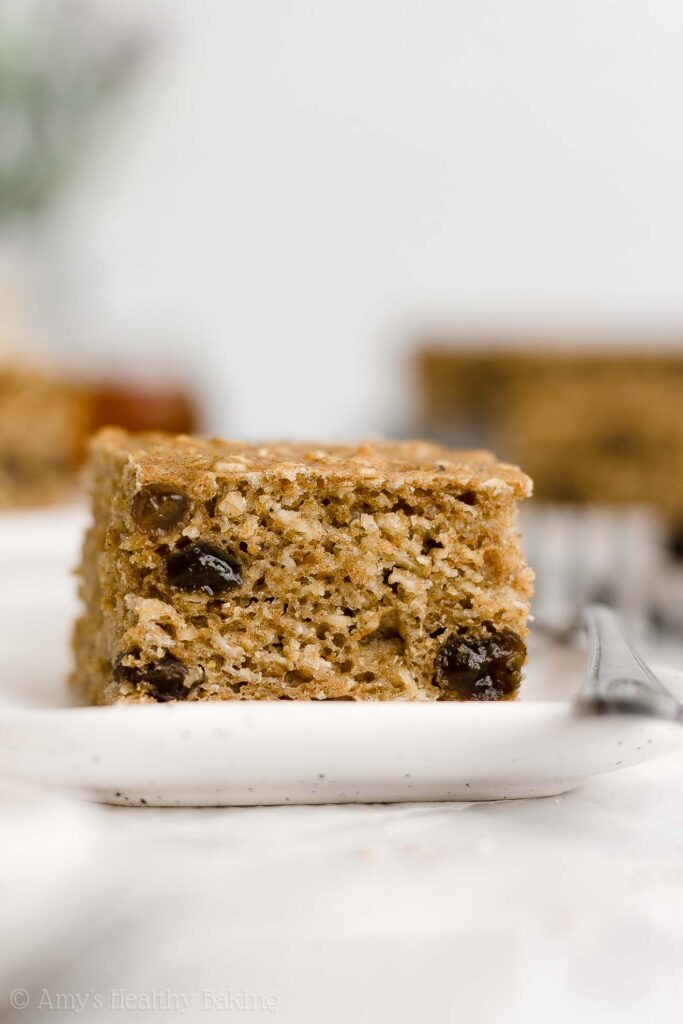 Healthy Oatmeal Raisin Snack Cake | Amy's Healthy Baking