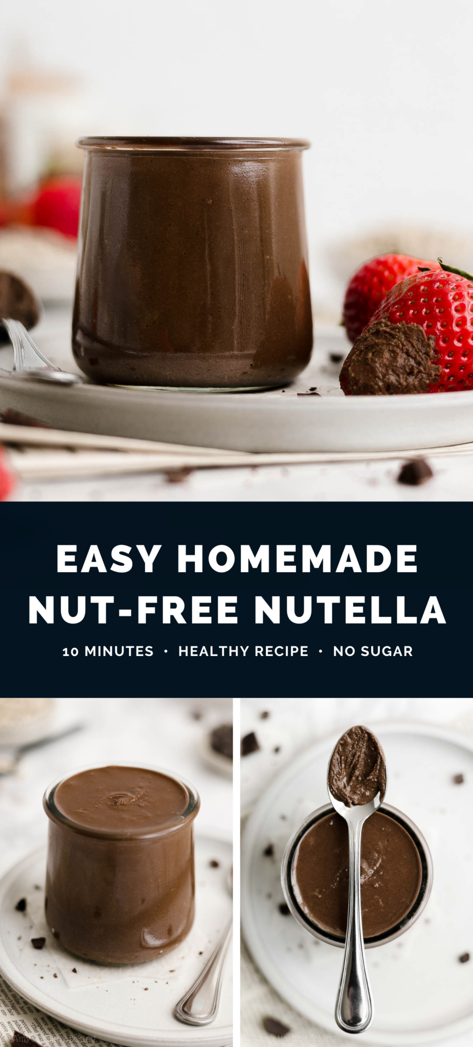 Healthy Nut-Free Nutella (vegan + sugar free) | Amy's Healthy Baking