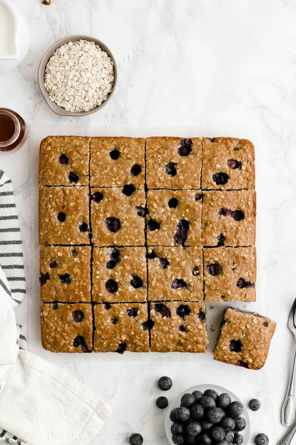 Healthy Blueberry Oatmeal Snack Cake | Amy's Healthy Baking