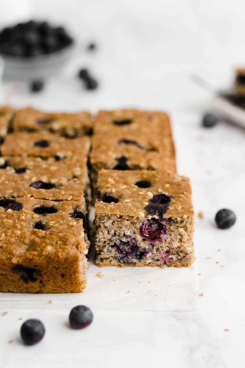Healthy Blueberry Oatmeal Snack Cake | Amy's Healthy Baking