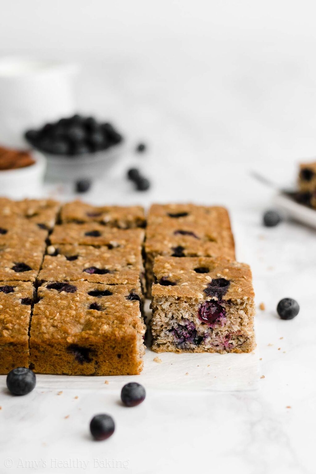 Healthy Blueberry Oatmeal Snack Cake | Amy's Healthy Baking