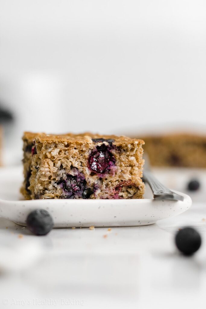 Healthy Blueberry Oatmeal Snack Cake | Amy's Healthy Baking