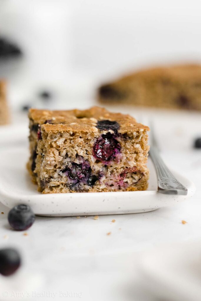 Healthy Blueberry Oatmeal Snack Cake | Amy's Healthy Baking